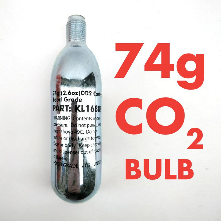 74g Big Bulb CO2 Cylinder Cartridge Bulb Disposable 5/8-18UNF Thread ...